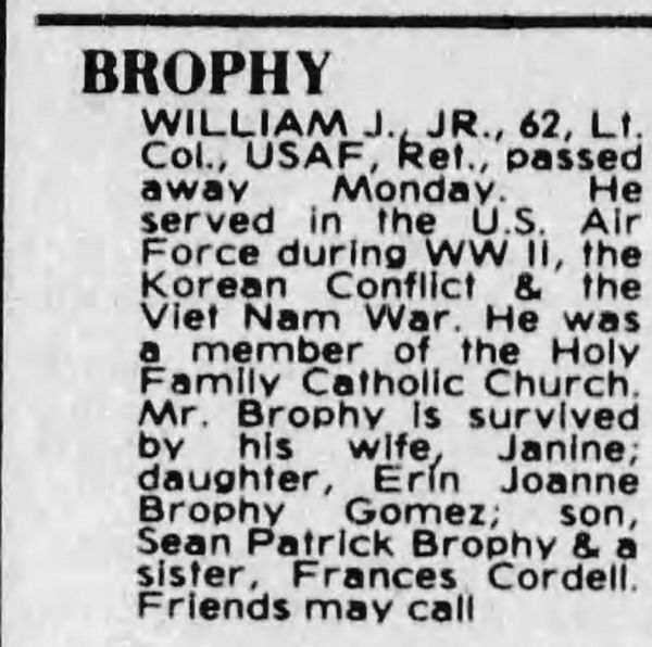 Crash Story File: The Morphing Fantasies of Billy Brophy About His ...